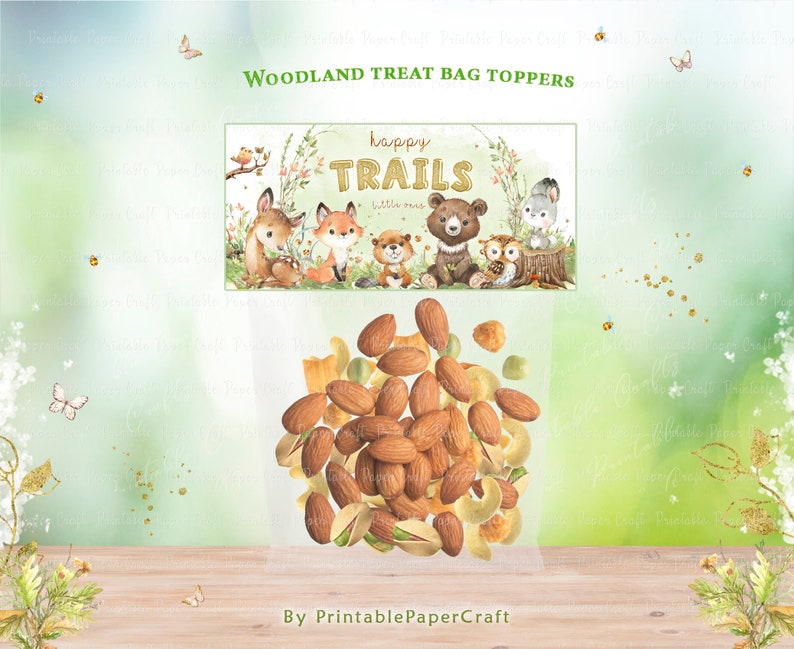 Woodland Treat Bag Toppers Birthday Party Treat Bags Toppers - Etsy