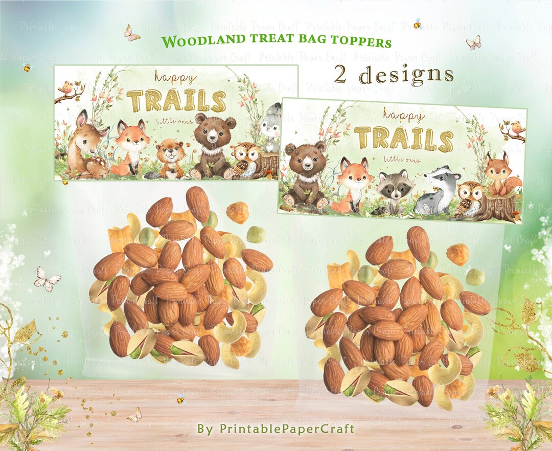 Woodland Treat Bag Toppers, Birthday Party Treat Bags Toppers, Woodland ...