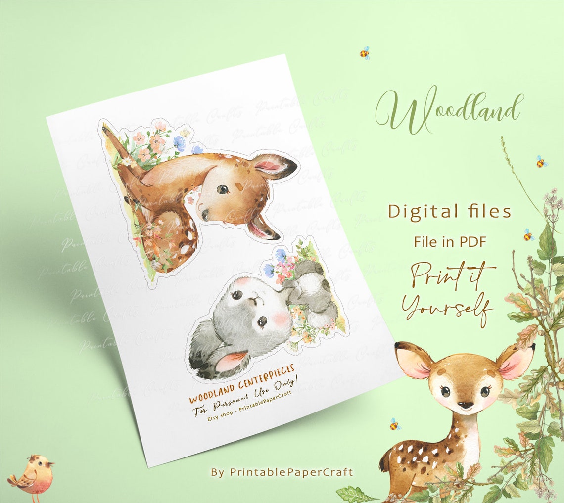 Printable Woodland Centerpieces Woodland Animals Birthday - Etsy