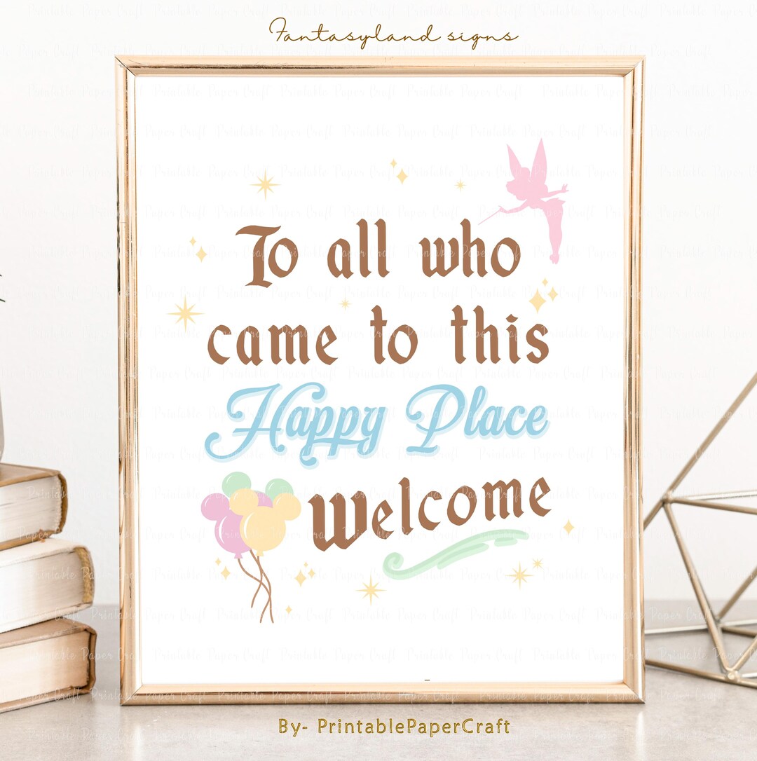 Printable Disneyland Party Sign, 1st Birthday, Disneyland Party ...