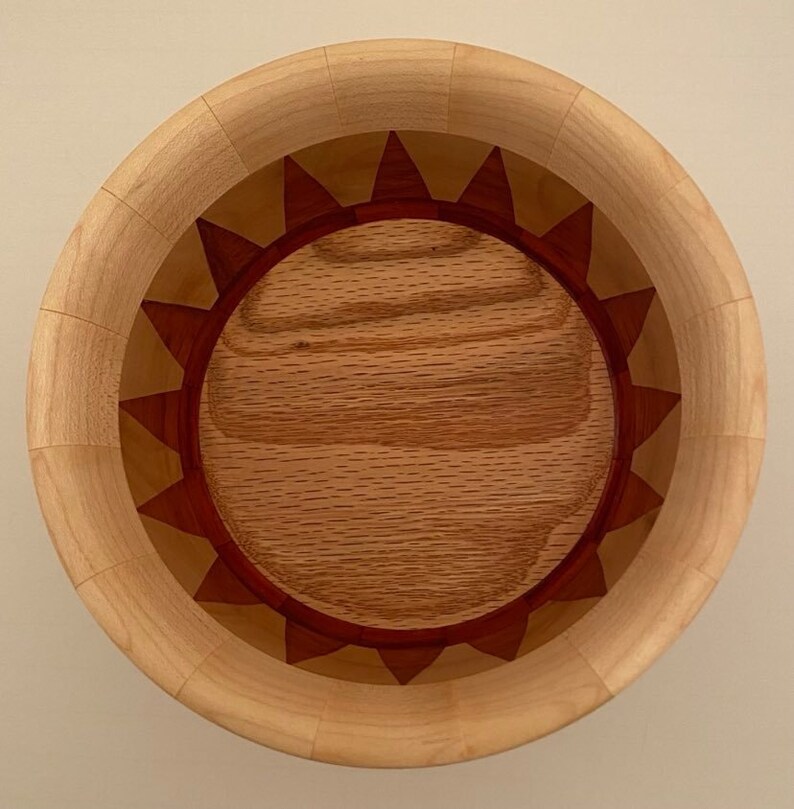 Segmented Wood Footed Bowl With Padauk Design - Etsy