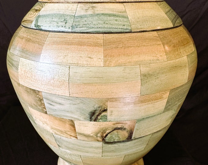 100 Year Old Pine Turned Urn With Lid, Large Urn, Wood Urn, Turned Urn ...