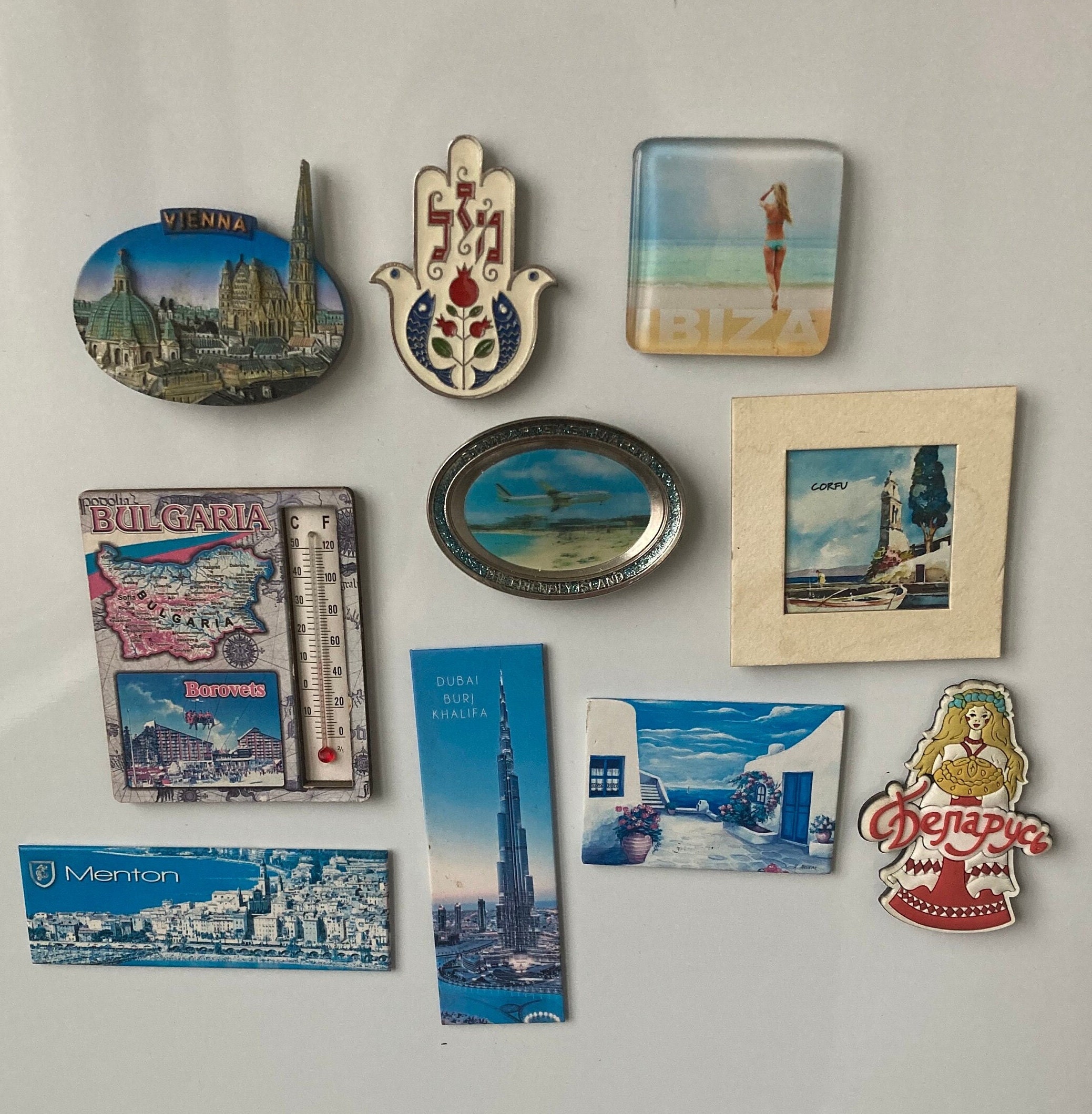 Magnets for the Fridge Set of Travel Magnets 10 World Magnets ...