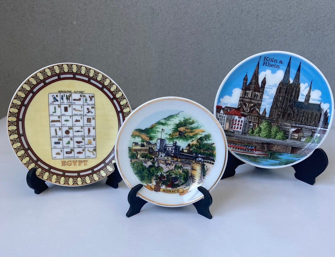 Souvenir Plates Set-travel Plates Set-monaco Souvenir Plate-egypt Plate ...