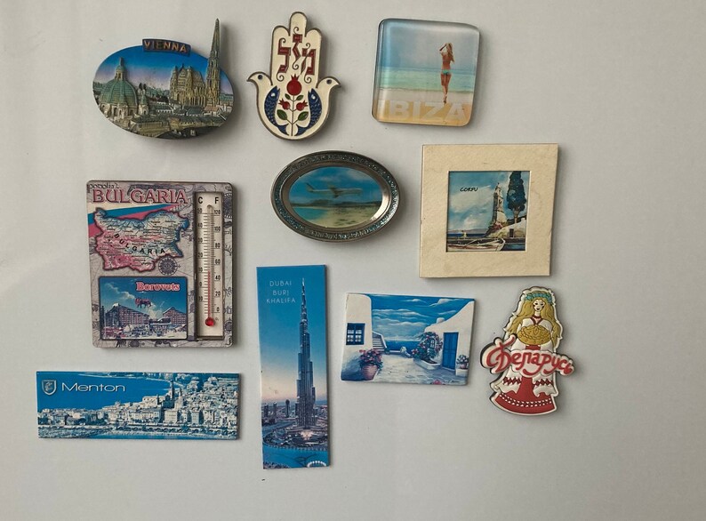 Magnets for the Fridge Set of Travel Magnets 10 World Magnets ...