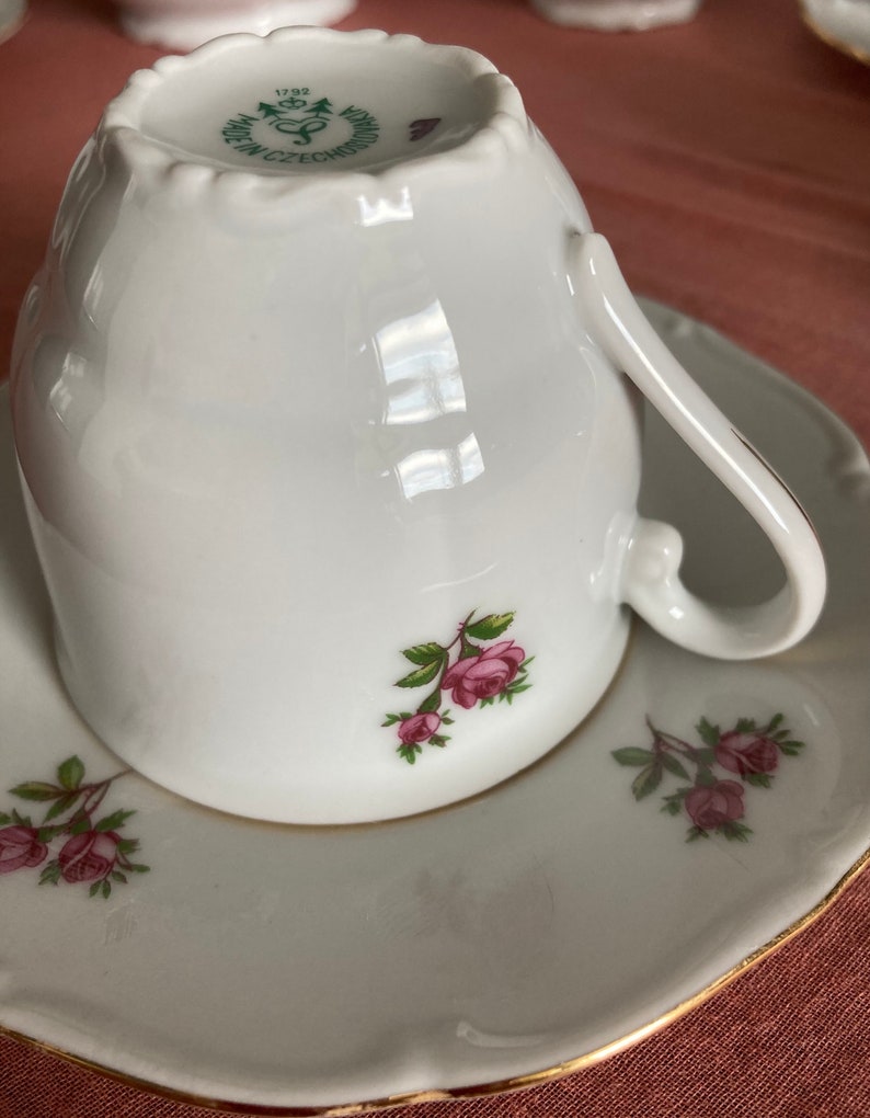 Pink Roses Coffee Set-haas & Czjzek Czechoslovakia-vintage Porcelain ...