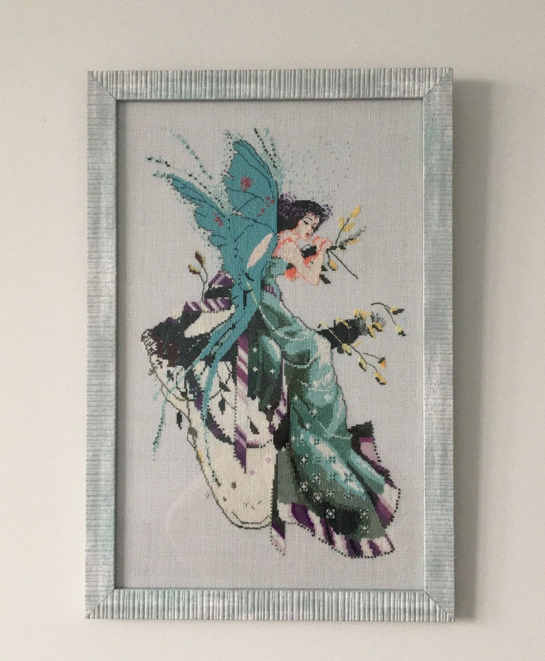 Fairy Cross Stitch Retro Framed Counted Finished Cross Stitch Fairy Art ...