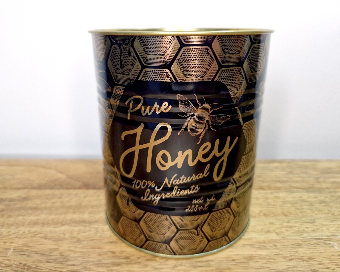 Retro Pure Honey Tin Vintage Kitchen Storage Bumble Bee Small - Etsy UK