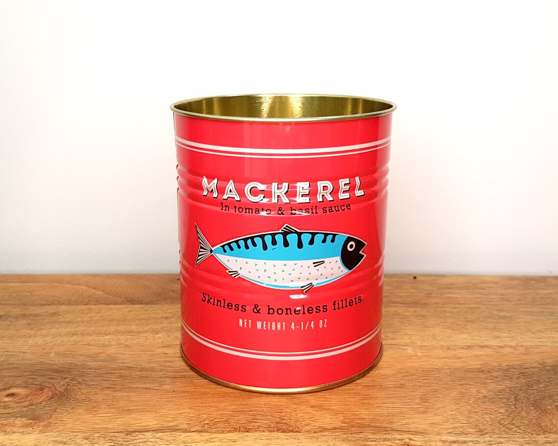 Nostalgic Plant Pot Mackerel Fish Tin Vintage Storage Metal - Etsy UK