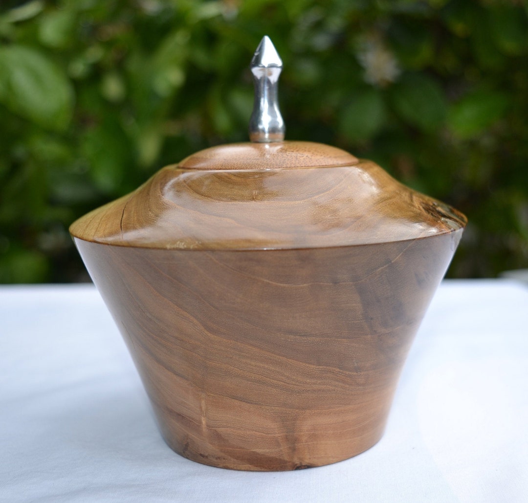 Desert Ironwood Wood Turned Box With Aluminum Finial - Etsy
