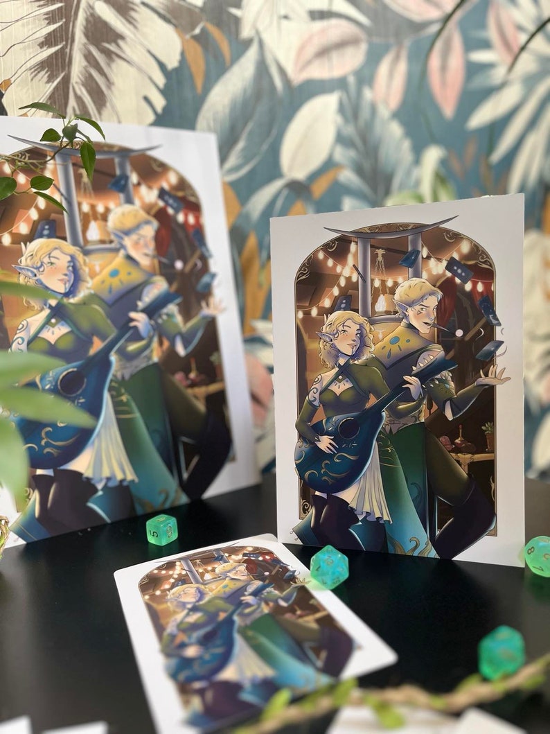 Zodiac Sign Art Gemini Print Bard Dnd Print Art Print Fantasy Art ...