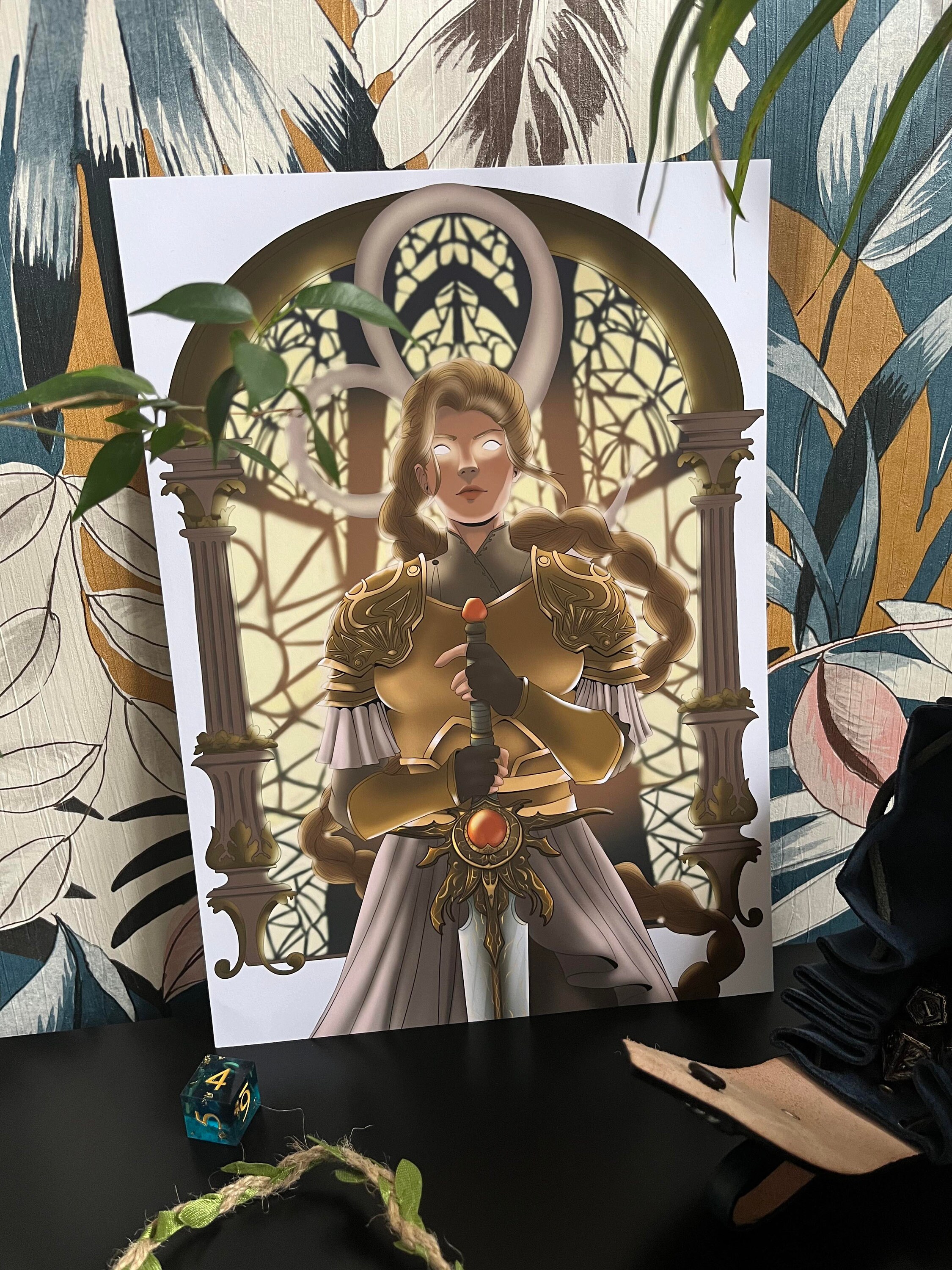 Zodiac Sign Art Leo Print Paladin Dnd Print Art Print Fantasy Art ...