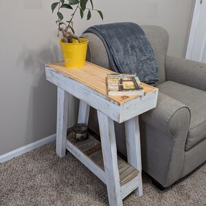 Reclaimed Wood A-frame Side Table: Rustic Boho Accent - Etsy