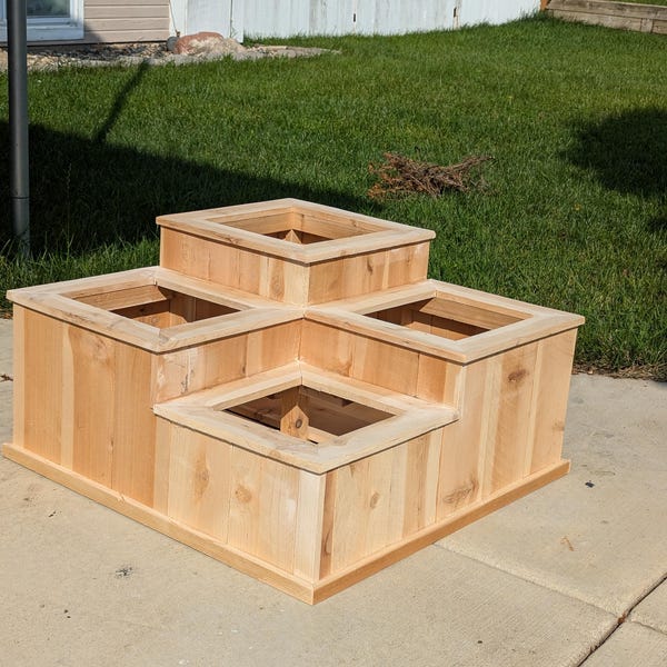 Cedar Tiered Garden Box - Etsy