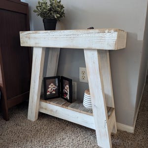 Reclaimed Wood A-frame Side Table: Rustic Boho Accent - Etsy