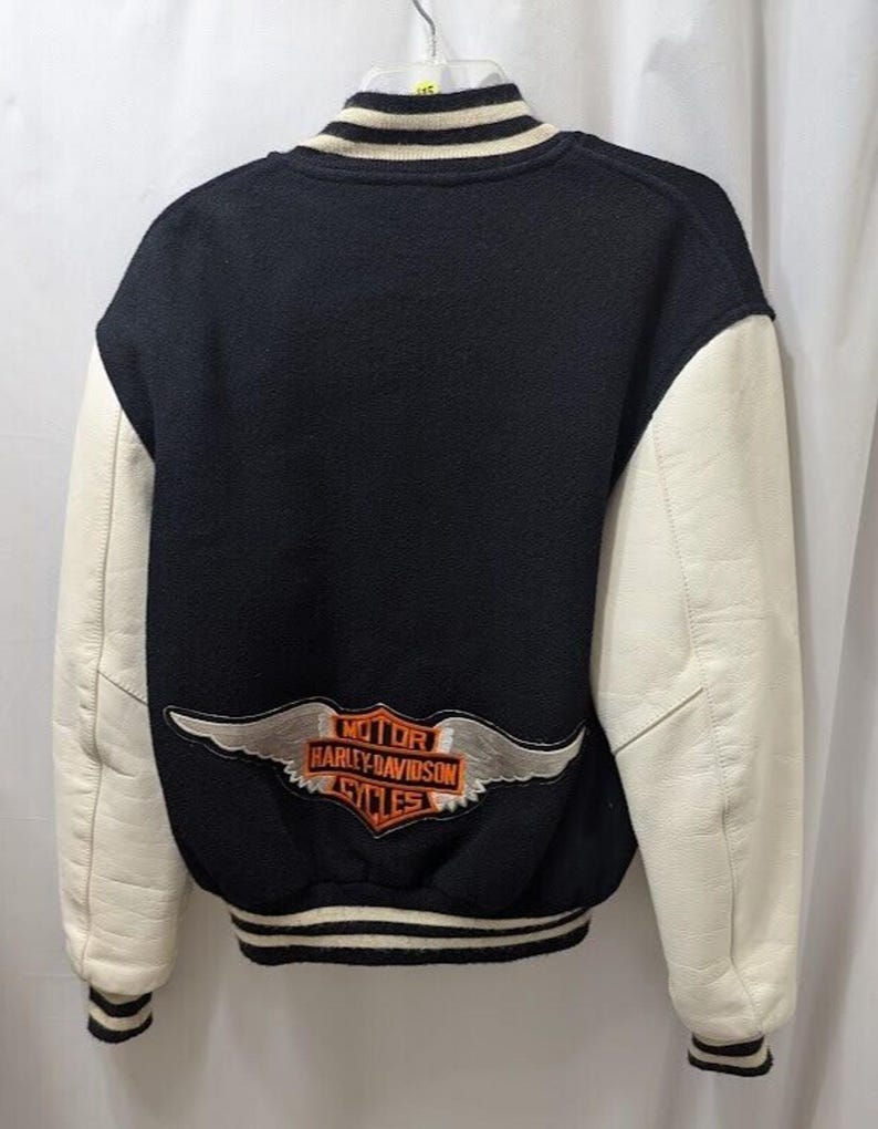 Harley Davidson Varsity Jacket Mens Size M 38-40 Art Knitting Mills ...