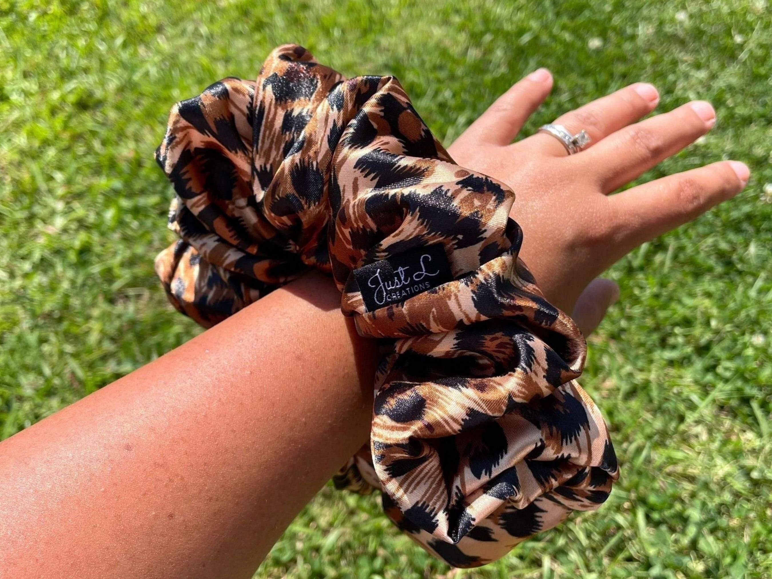 Cheetah Oversized Satin Extra Large Scrunchie Animal Print - Etsy
