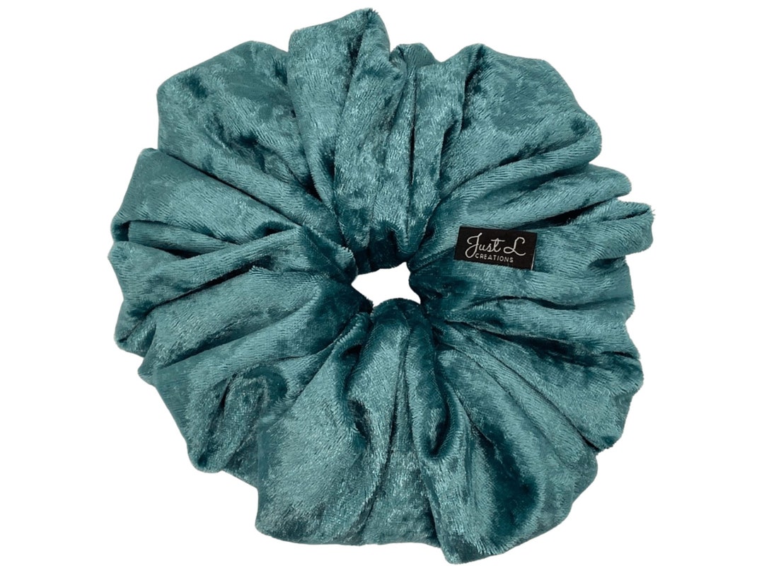 Turquoise Oversized Velvet Extra Large Scrunchie, Giant, XXL, Big, Hair ...
