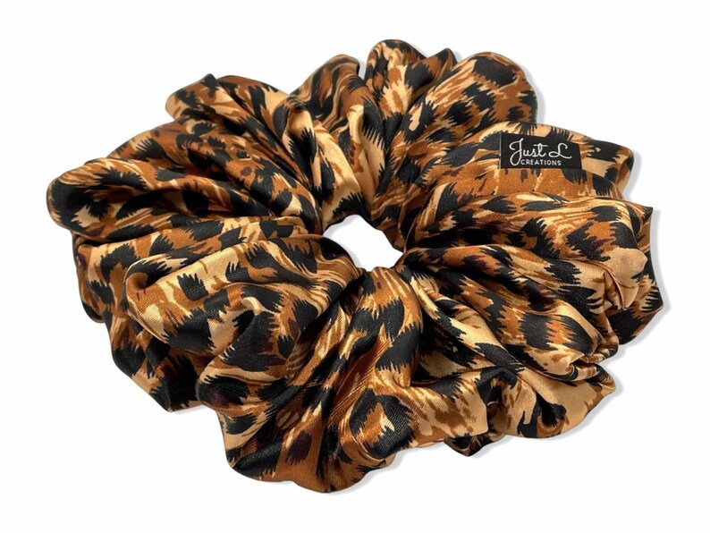 Cheetah Oversized Satin Extra Large Scrunchie Animal Print - Etsy