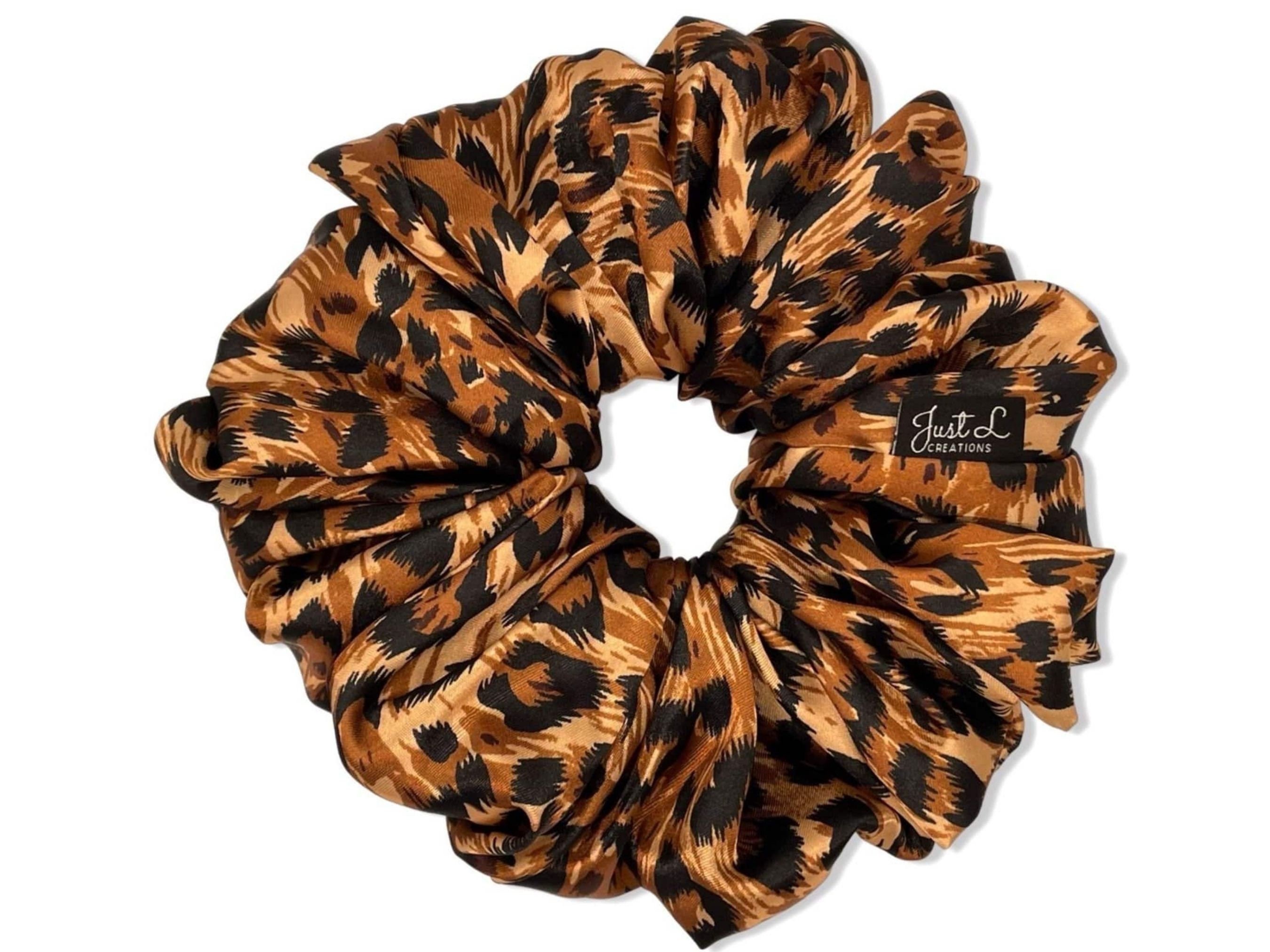 Cheetah Oversized Satin Extra Large Scrunchie Animal Print - Etsy