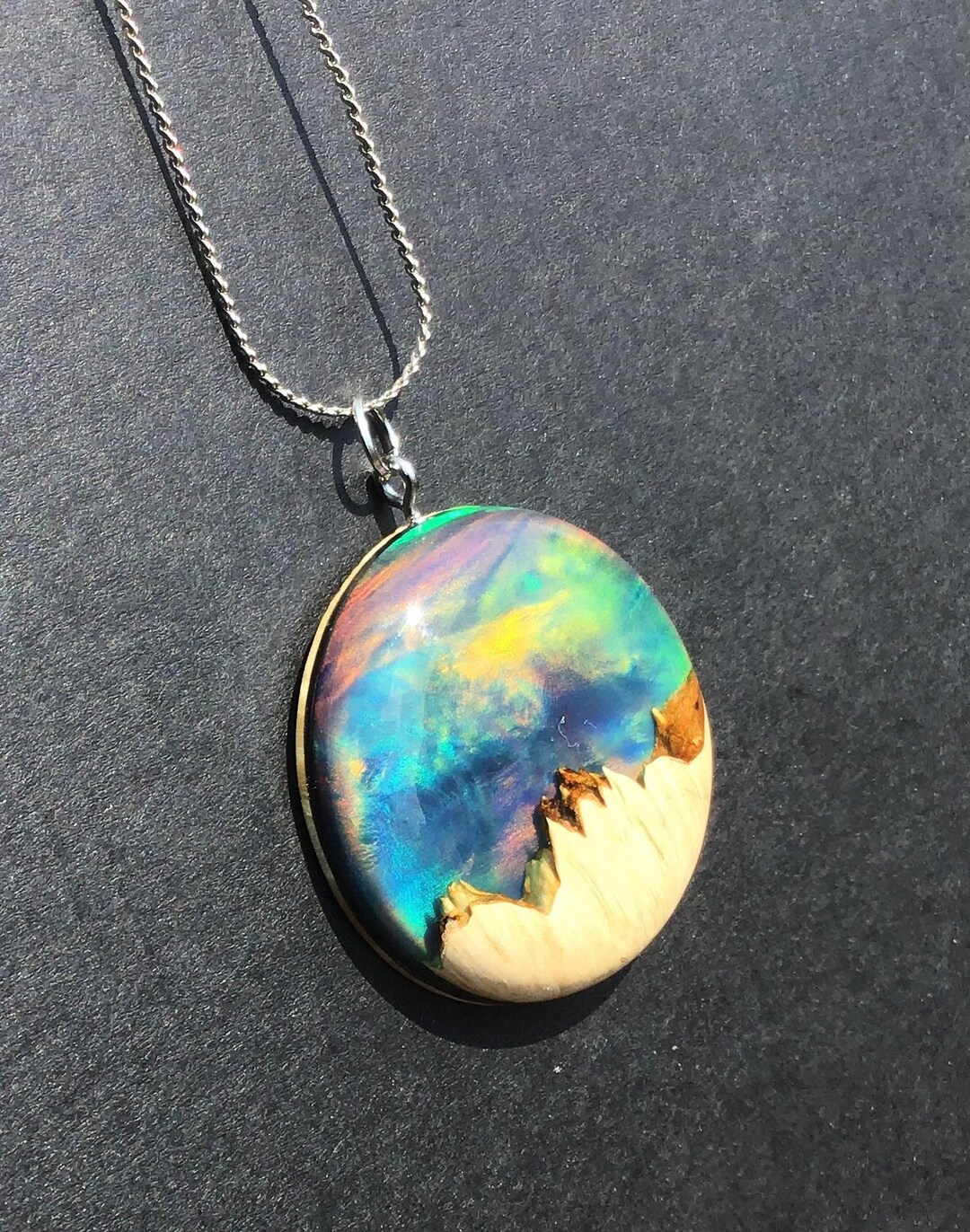 Sunset Fire Rainbow Opal,valentines Day Gifts,aurora Opal Necklace ...