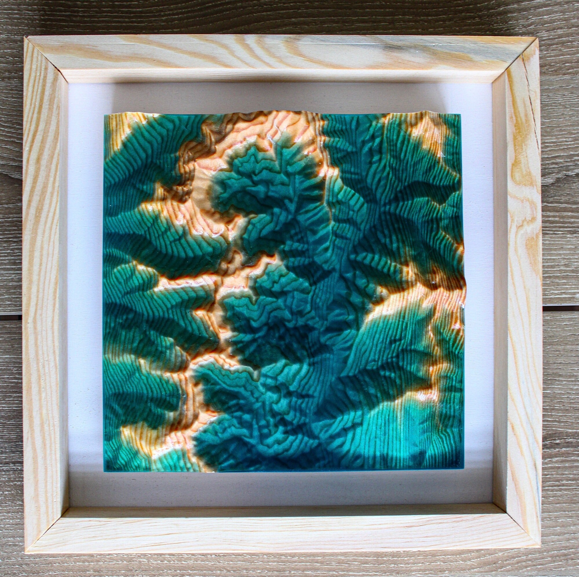 3D Map Topographic Mountain Wood and Resin Modern Wall Art - Etsy