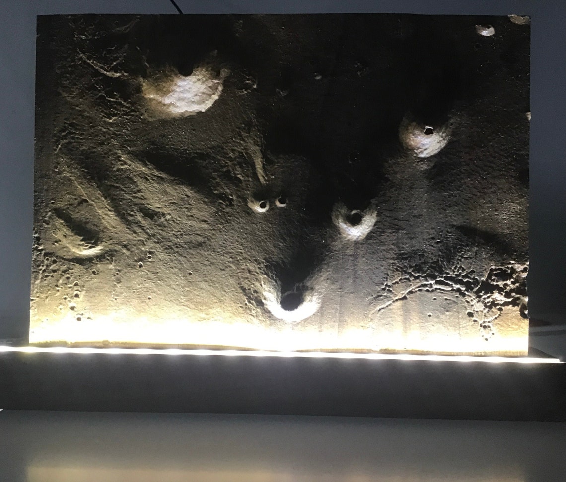 3D Mars Wood Map, Mars Night Light, Space Gift,astronomy Decor,planet ...