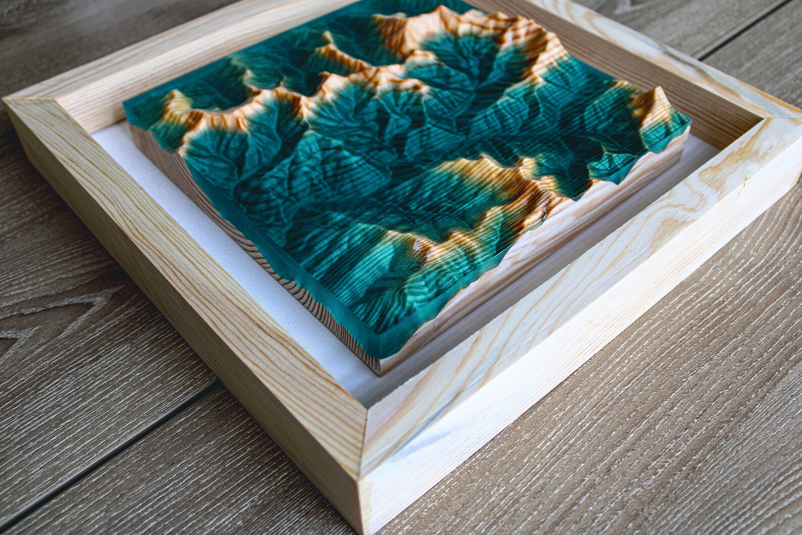 3D Map Topographic Mountain Wood and Resin Modern Wall Art - Etsy