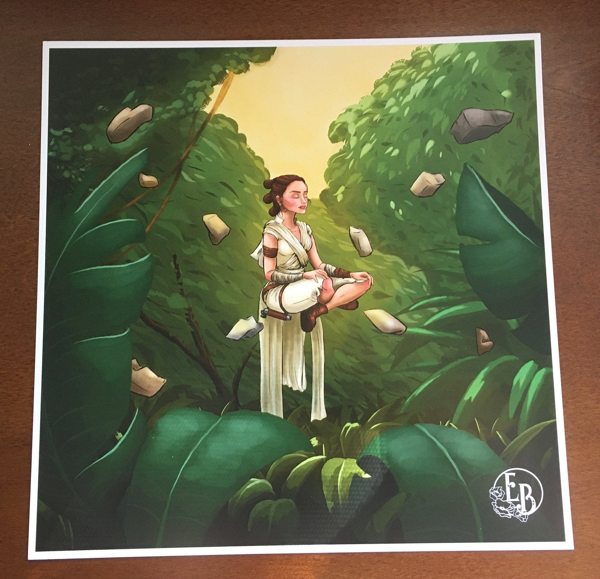 Star Wars meditating Rey Art Print by Emily - Etsy UK
