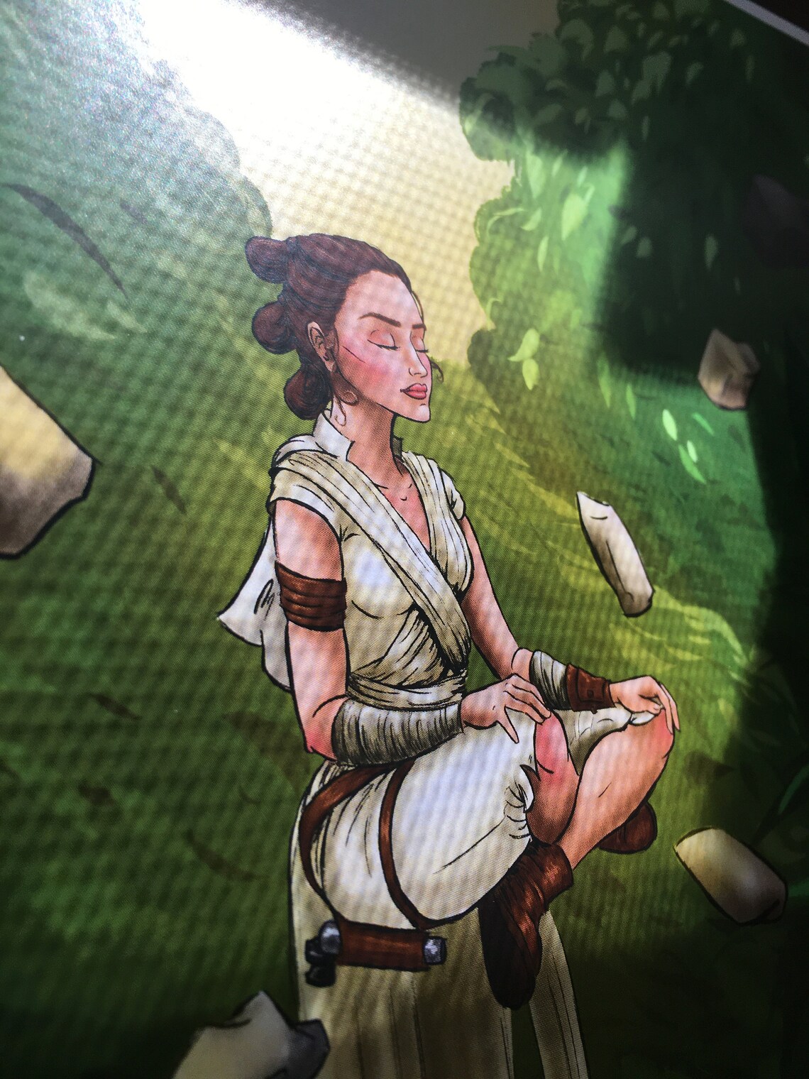 Star Wars "meditating Rey" Art Print by Emily Barksdale - Etsy