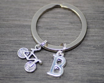 Personalised Cycling Keyring Sports Cyclist Bike Gift Keychain ...