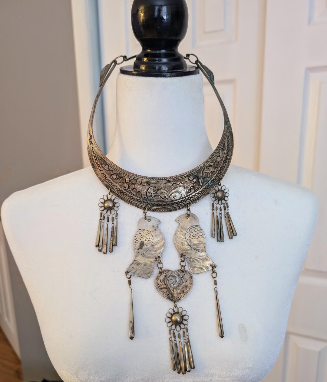 Hmong Necklace, Tribal Bird Theme Jewelry, Cultural Necklace, Statement ...