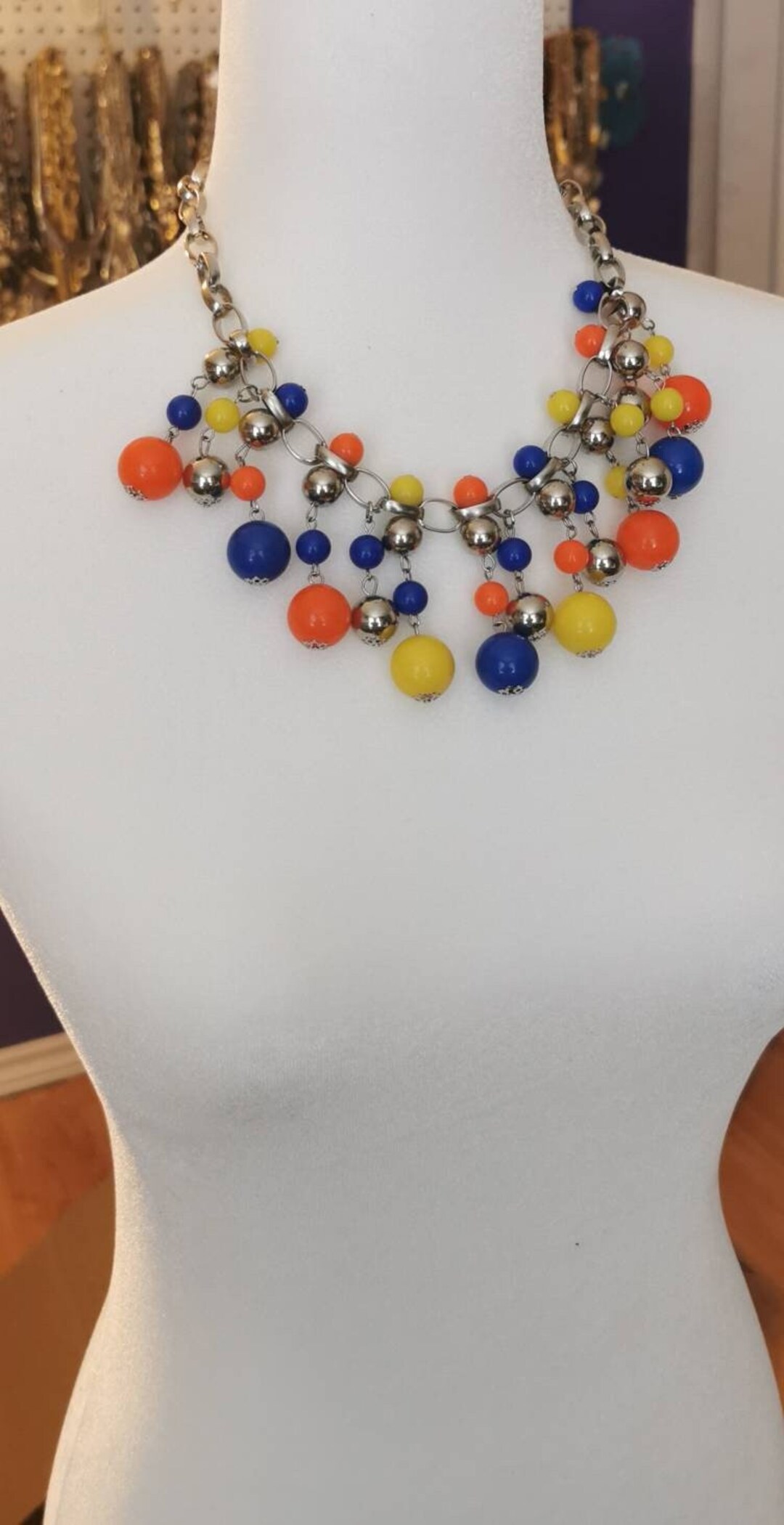 RARE 1960's Multi Color Cha Cha Necklace,bubblegum Ball Beads,large ...