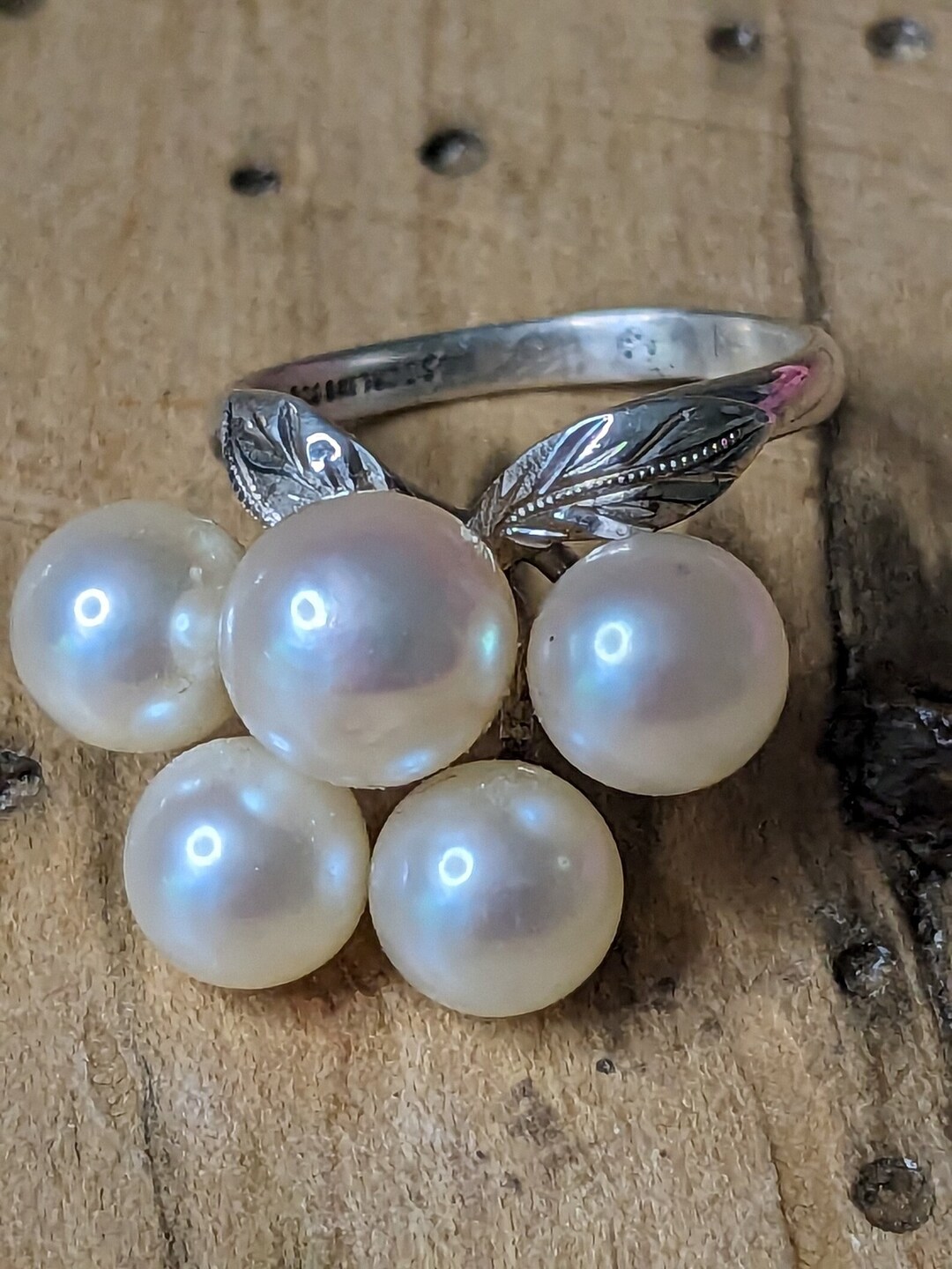 Sterling Silver Cultured Pearl Cluster Ring, Vintage Pearl Jewelry ...