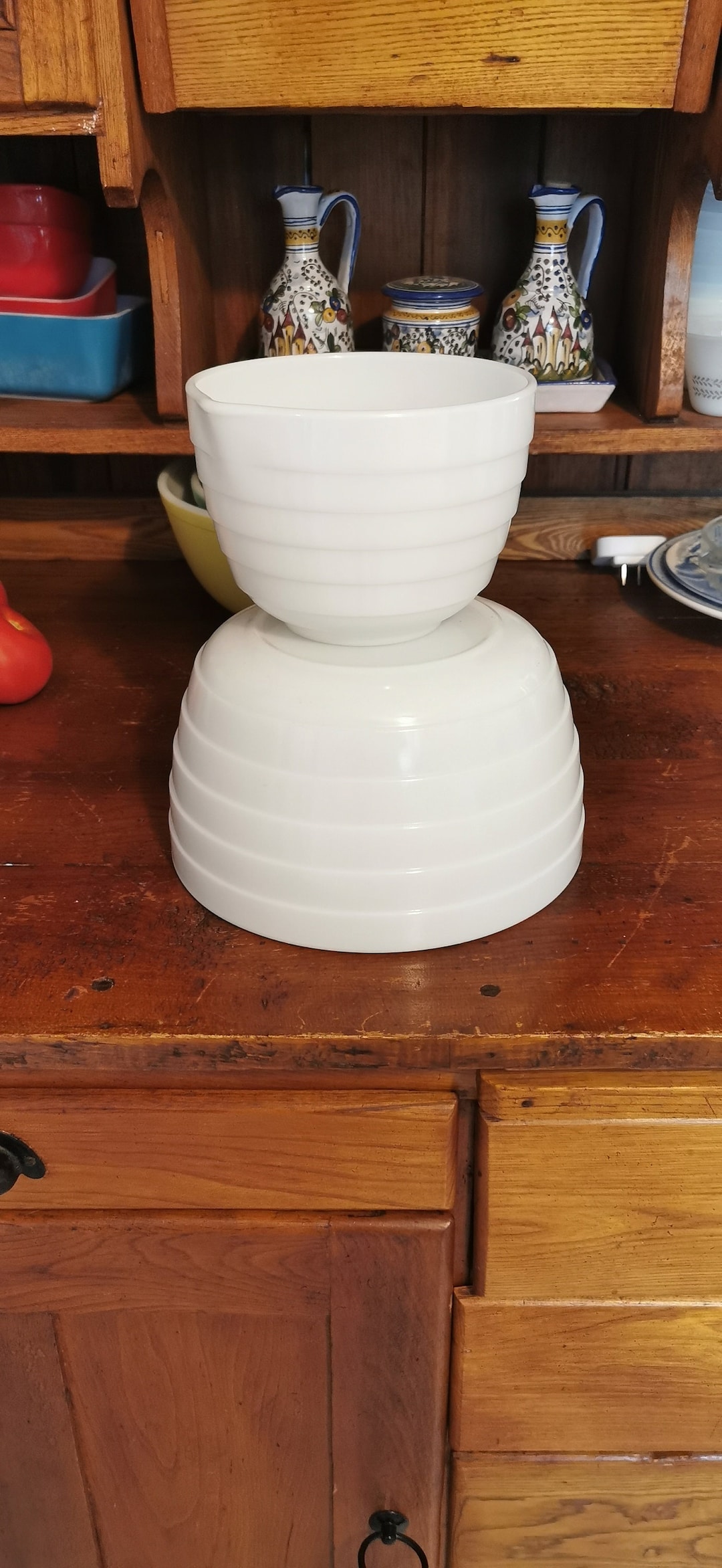 Retro Beehive Pyrex Bowls, Vintage White Mixing Bowls, Set of 2 ...