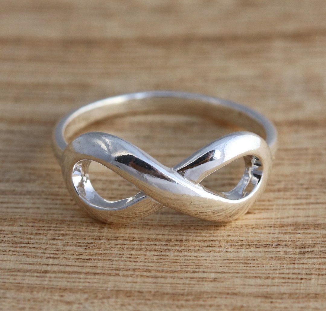 Solid 925 Sterling Silver Infinity Sign Eternity Symbol Love Ring ...