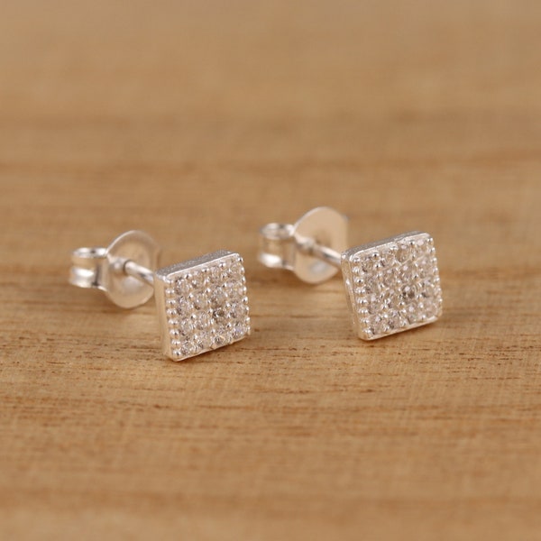 925 Silver Zirconia Stud Earrings - Etsy