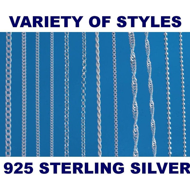 925 Sterling Silver Chain Necklace - Etsy