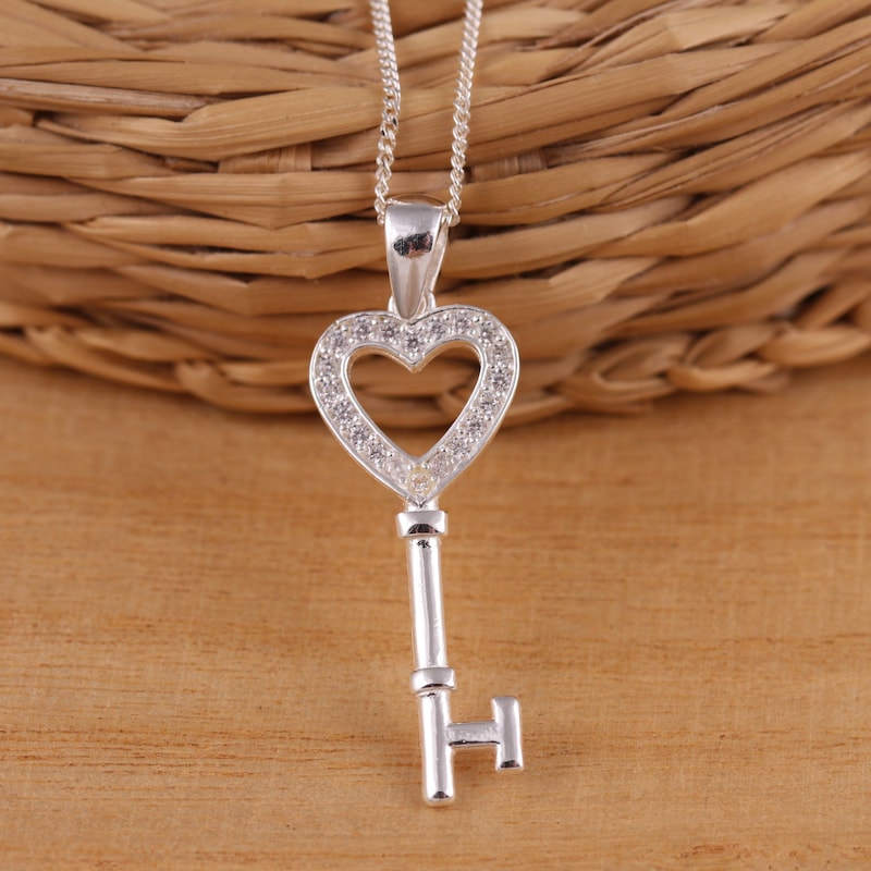 Heart Key Pendant - Etsy
