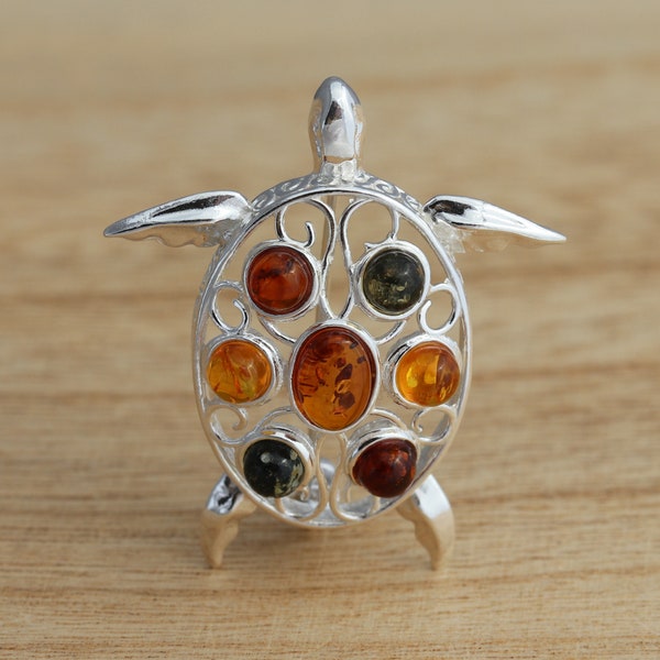 Silver Turtle Brooch - Etsy