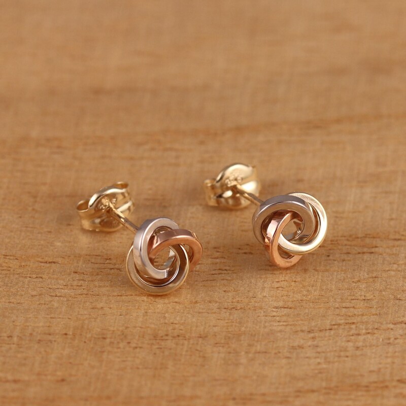 Two Tone Gold Earrings 9ct - Etsy