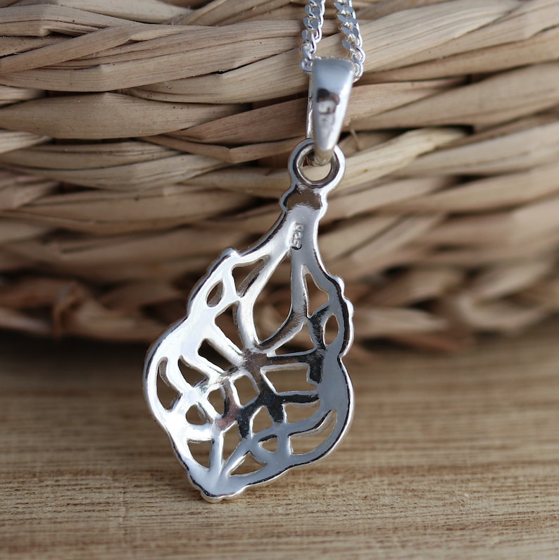 925 Sterling Silver Celtic Knot Pendant Necklace Curb Chain Various ...