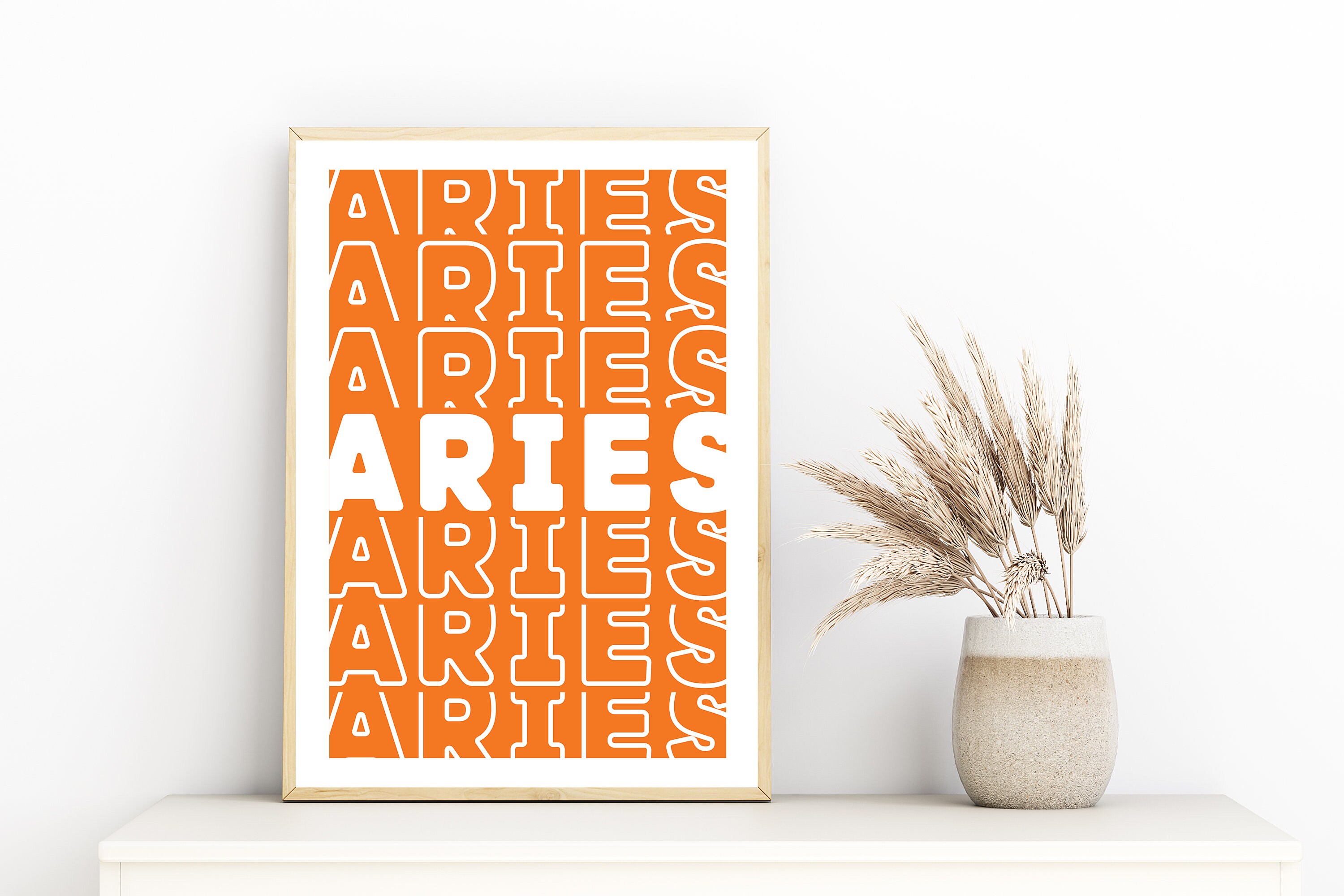 Aries Stacked Print, Zodiac Printable, Aries Zodiac Gifts, Zodiac Sign ...