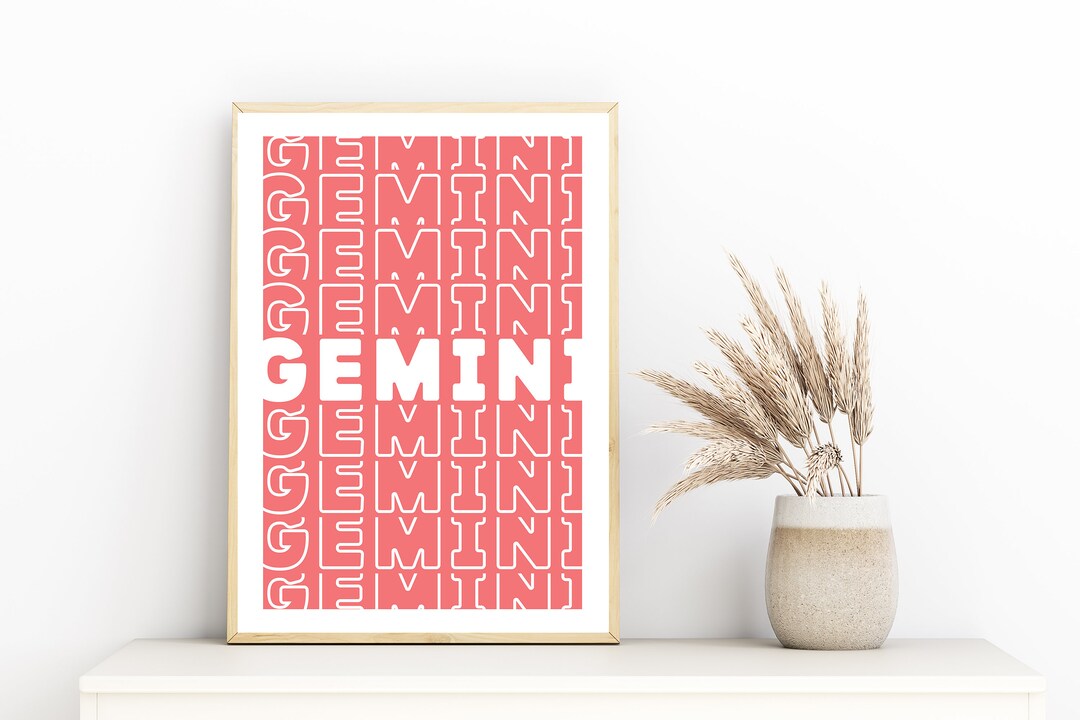 Gemini Stacked Print, Zodiac Printable, Gemini Zodiac Gift, Zodiac Sign ...
