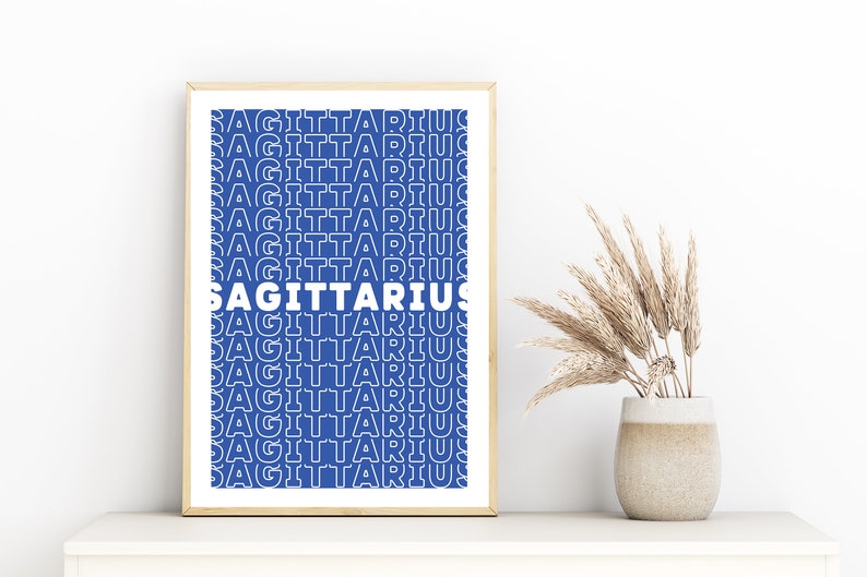 Sagittarius Stacked Print, Zodiac Printable, Sagittarius Zodiac Gift ...