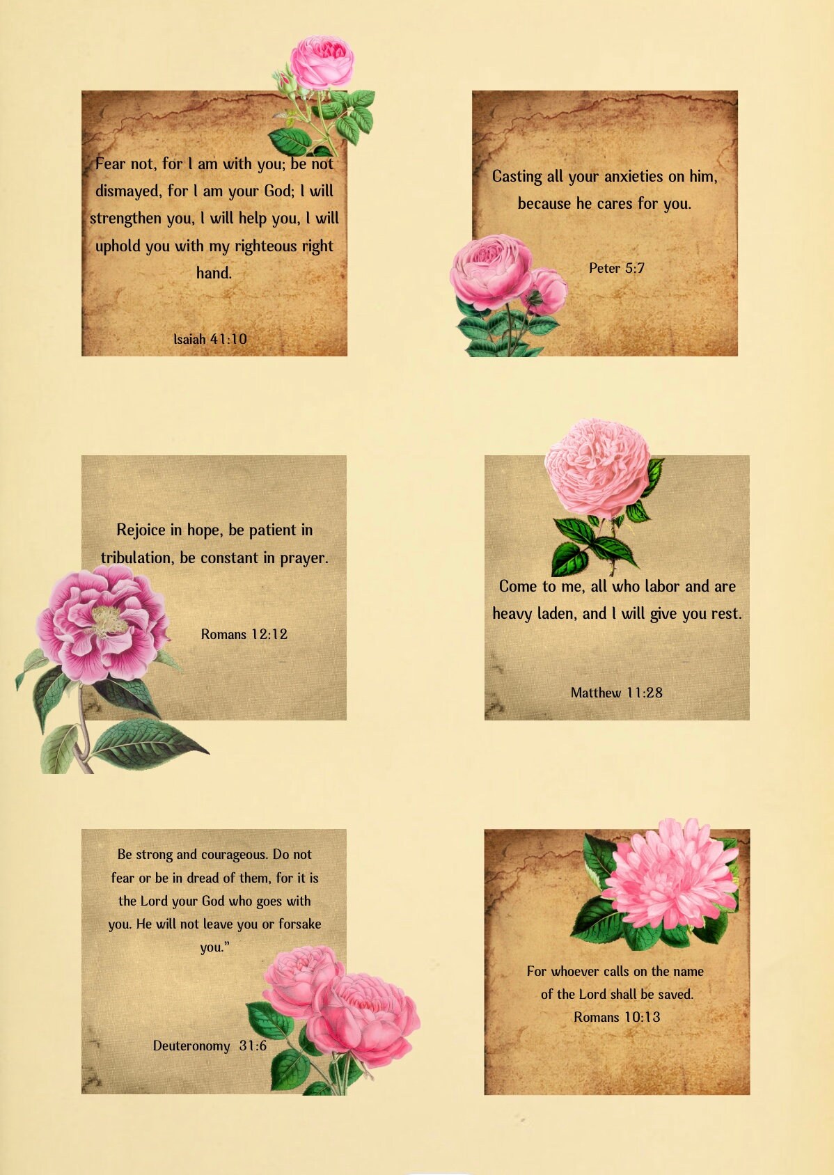 Printable Scripture Cards, Printable Bible Verse Cards, Mini Scripture ...