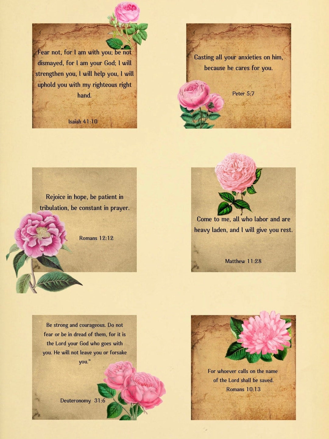 12 Bible Verse Prints, Faith Journal Labels Printable, Inspirational ...
