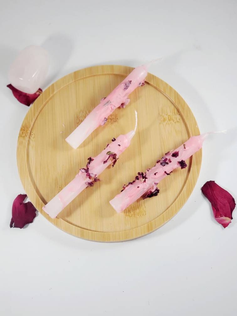 Self-love Spell Candles, Set of Three ,pink Spell Candles, Witchcraft ...
