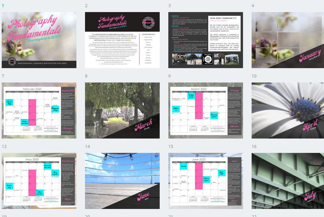 2 Pack Learning to See in 2020 Photography Fundamentals 12-month ...