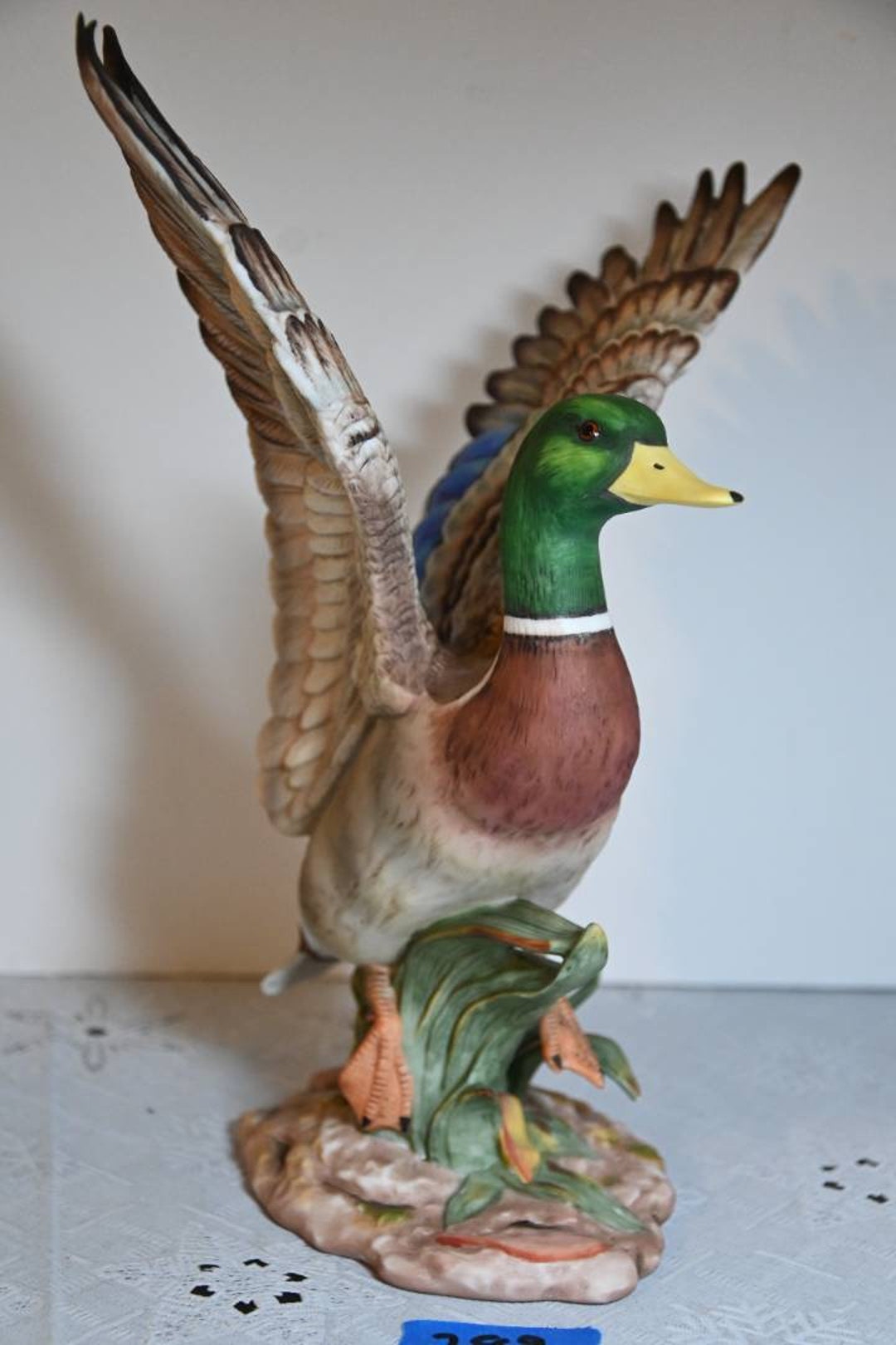 VTG Homco Mallard Duck Masterpiece Porcelain Figurine 10-3/4 X 5-1/2 X ...
